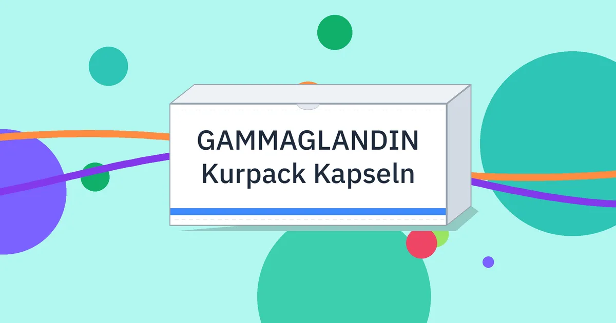 Symbolbild: Packung mit der Aufschrift GAMMAGLANDIN Kurpack Kapseln (PZN 07256286) – Verfügbarkeit und Bezug in Apotheken in Frankfurt am Main