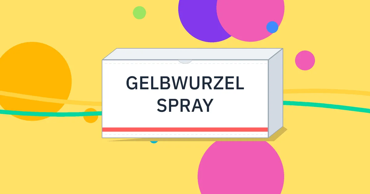 Symbolbild: Packung mit der Aufschrift GELBWURZEL SPRAY (PZN 11873702) – Verfügbarkeit und Bezug in Apotheken in Frankfurt am Main