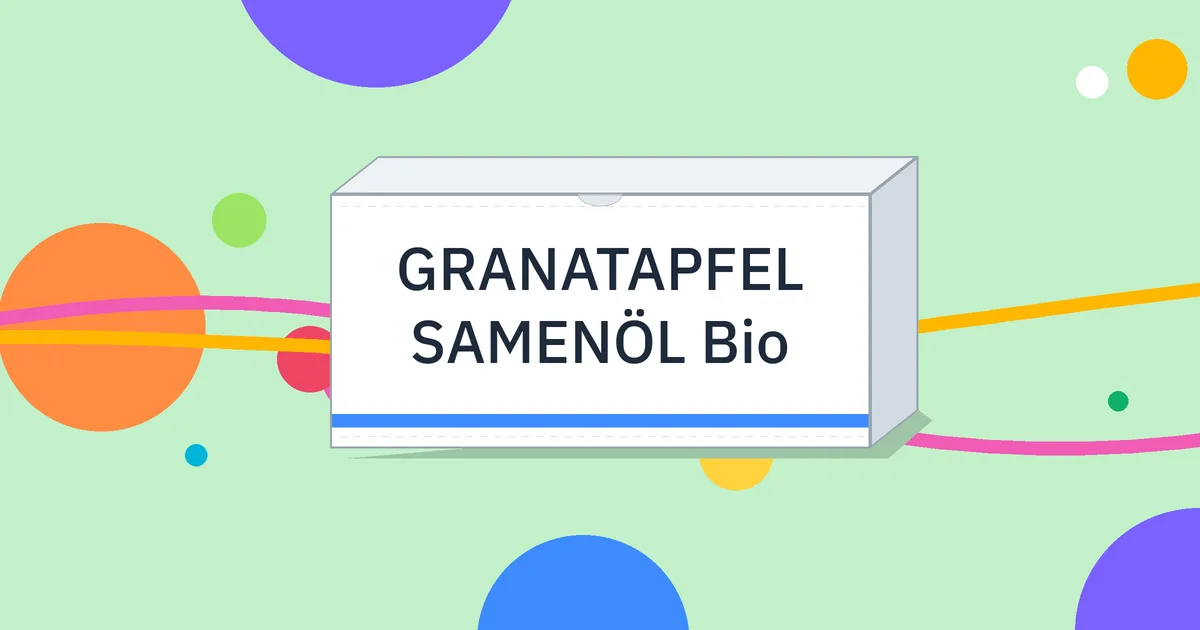Symbolbild: Packung mit der Aufschrift GRANATAPFEL SAMENÖL Bio (PZN 18195010) – Verfügbarkeit und Bezug in Apotheken in Frankfurt am Main