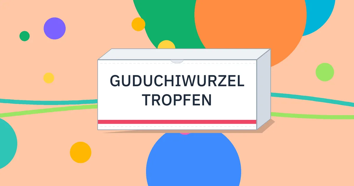 Symbolbild: Packung mit der Aufschrift GUDUCHIWURZEL TROPFEN (PZN 15230970) – Verfügbarkeit und Bezug in Apotheken in Frankfurt am Main