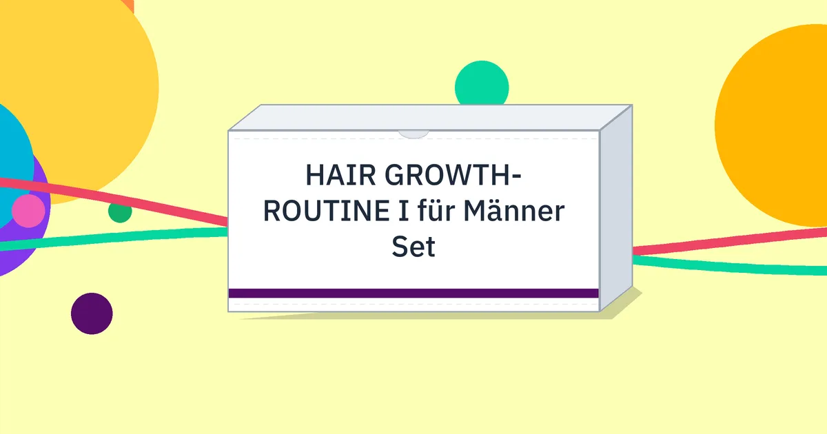 Symbolbild: Packung mit der Aufschrift HAIR GROWTH-ROUTINE I für Männer Set (PZN 17862504) – Verfügbarkeit und Bezug in Apotheken in Frankfurt am Main