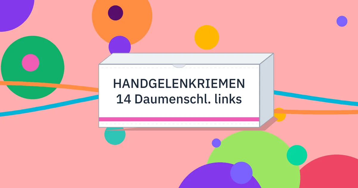 Symbolbild: Packung mit der Aufschrift HANDGELENKRIEMEN 14 Daumenschl. links (PZN 02387977) – Verfügbarkeit und Bezug in Apotheken in Frankfurt am Main