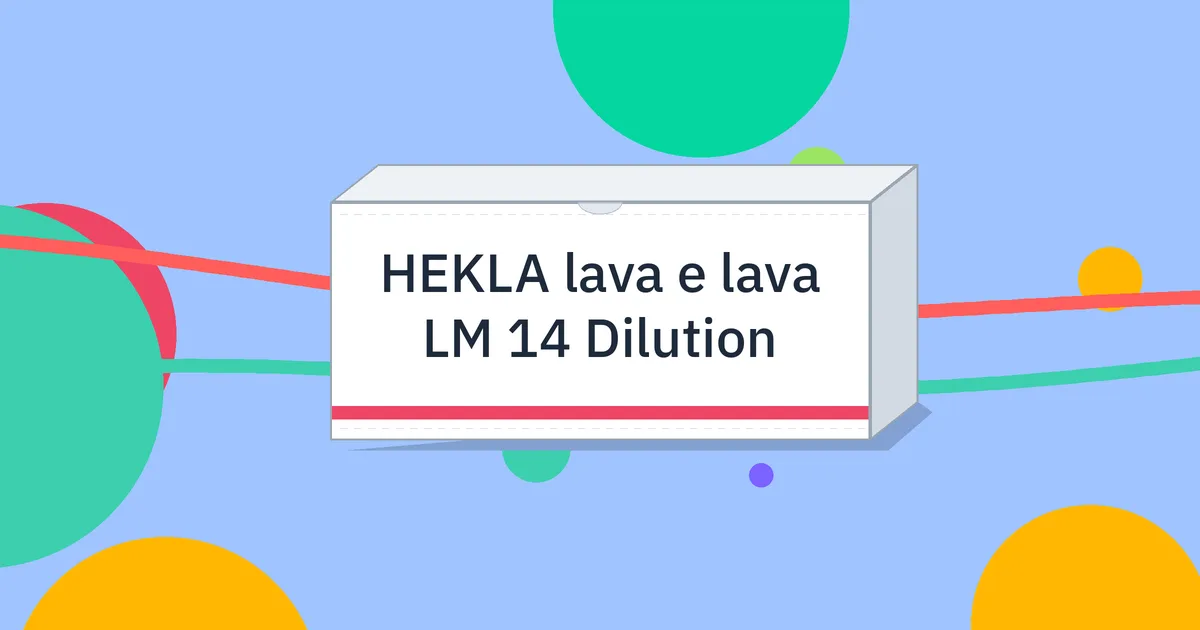 Symbolbild: Packung mit der Aufschrift HEKLA lava e lava LM 14 Dilution (PZN 12800496) – Verfügbarkeit und Bezug in Apotheken in Frankfurt am Main