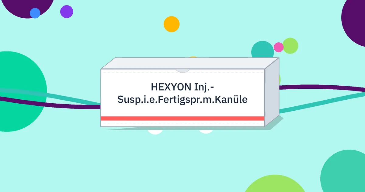 Symbolbild: Packung mit der Aufschrift HEXYON Inj.-Susp.i.e.Fertigspr.m.Kanüle (PZN 12594938) – Verfügbarkeit und Bezug in Apotheken in Frankfurt am Main