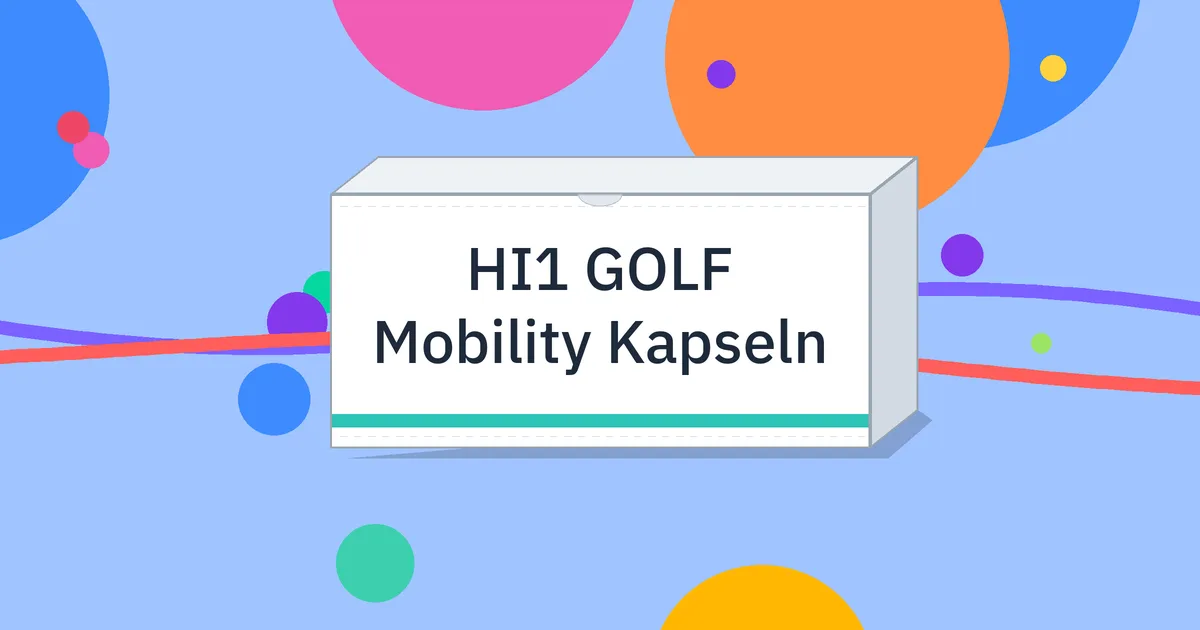 Symbolbild: Packung mit der Aufschrift HI1 GOLF Mobility Kapseln (PZN 19542459) – Verfügbarkeit und Bezug in Apotheken in Frankfurt am Main