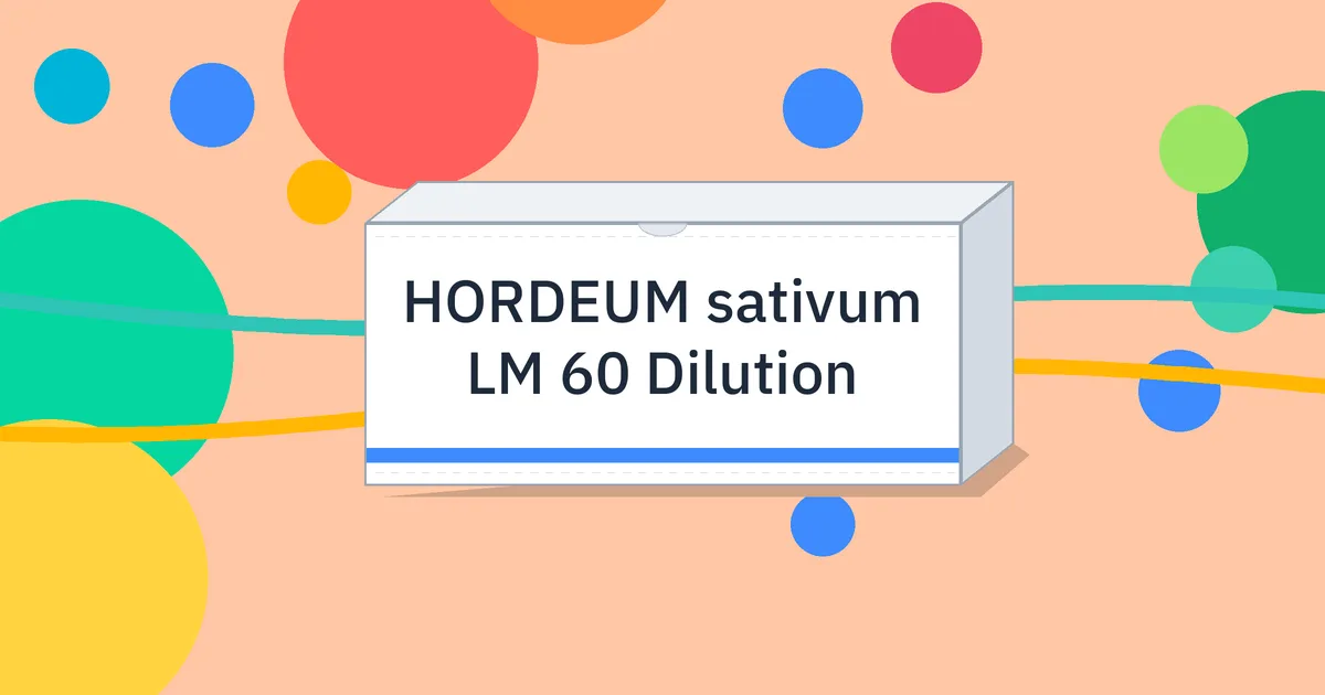 Symbolbild: Packung mit der Aufschrift HORDEUM sativum LM 60 Dilution (PZN 13556093) – Verfügbarkeit und Bezug in Apotheken in Frankfurt am Main