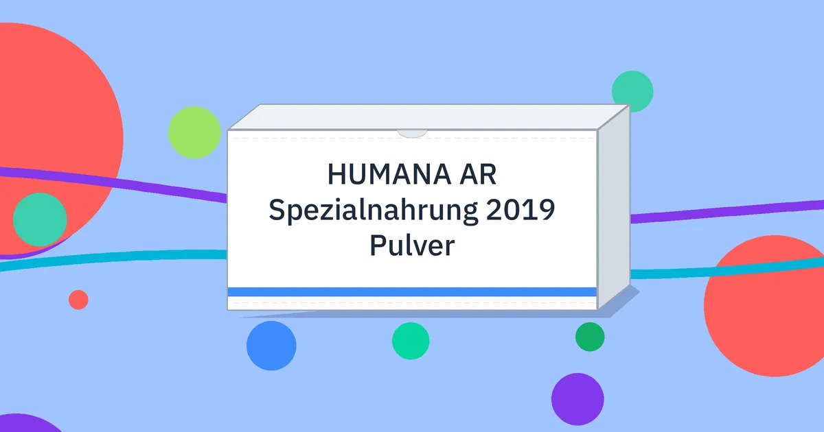 Symbolbild: Packung mit der Aufschrift HUMANA AR Spezialnahrung 2019 Pulver (PZN 14417318) – Verfügbarkeit und Bezug in Apotheken in Frankfurt am Main