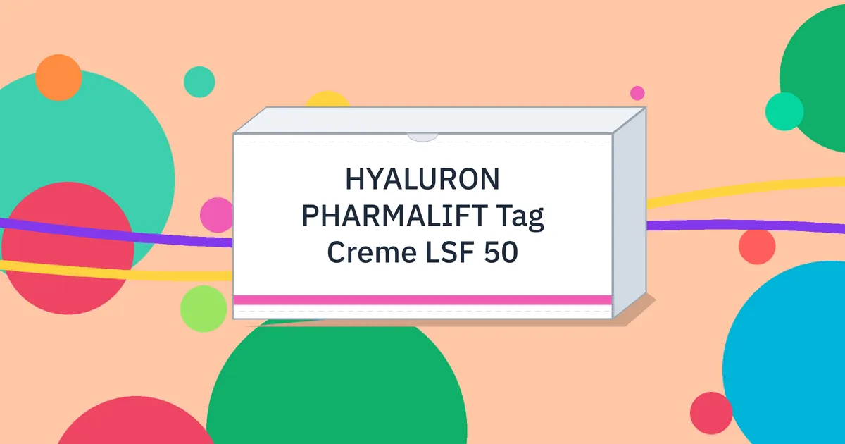 Symbolbild: Packung mit der Aufschrift HYALURON PHARMALIFT Tag Creme LSF 50 (PZN 15266962) – Verfügbarkeit und Bezug in Apotheken in Frankfurt am Main