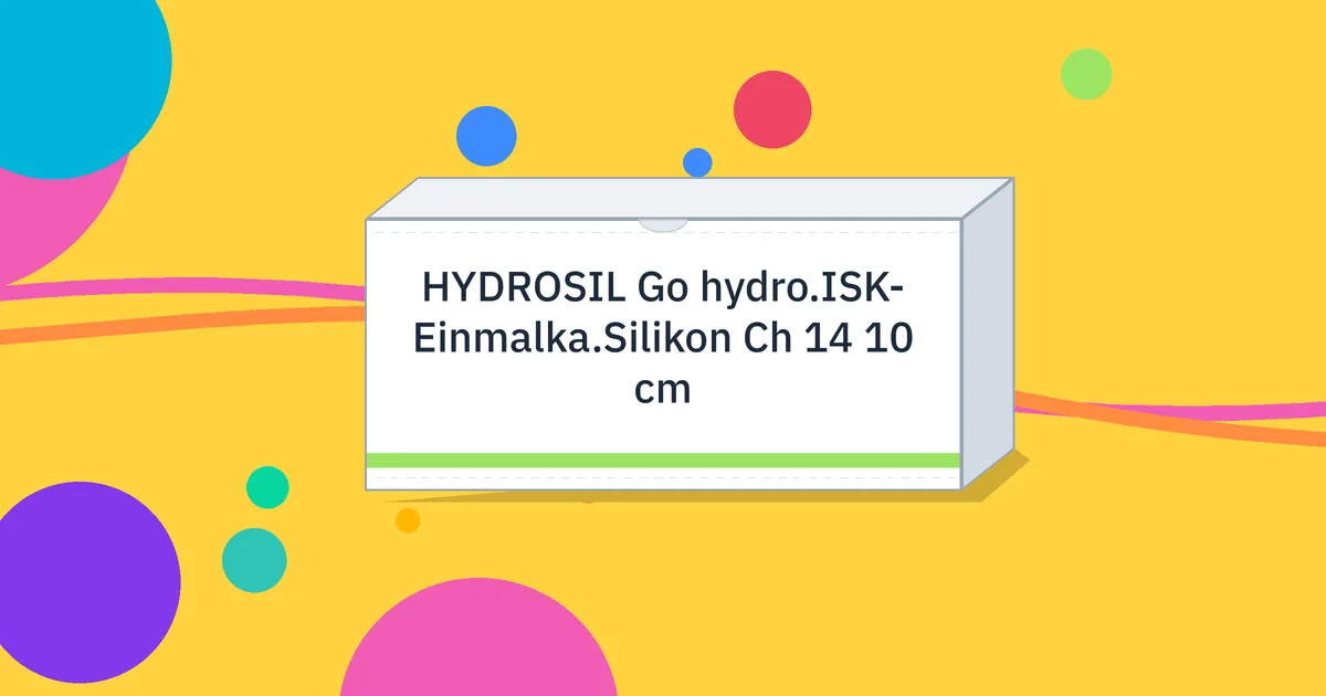 Symbolbild: Packung mit der Aufschrift HYDROSIL Go hydro.ISK-Einmalka.Silikon Ch 14 10 cm (PZN 11728012) – Verfügbarkeit und Bezug in Apotheken in Frankfurt am Main