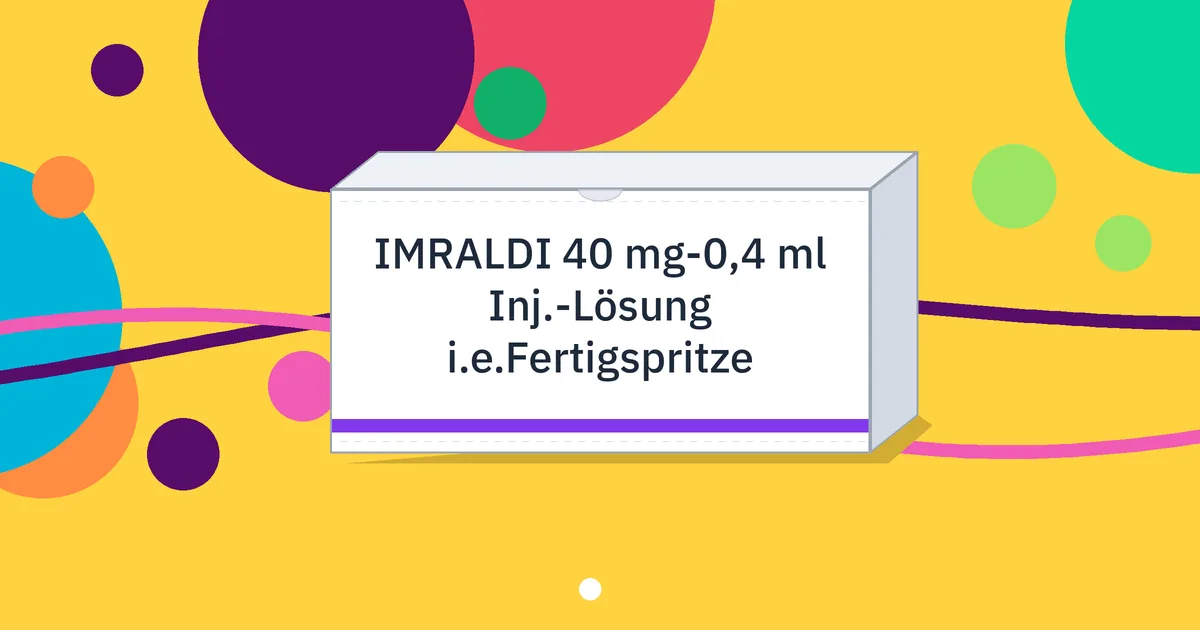 Symbolbild: Packung mit der Aufschrift IMRALDI 40 mg-0,4 ml Inj.-Lösung i.e.Fertigspritze (PZN 18437944) – Verfügbarkeit und Bezug in Apotheken in Frankfurt am Main