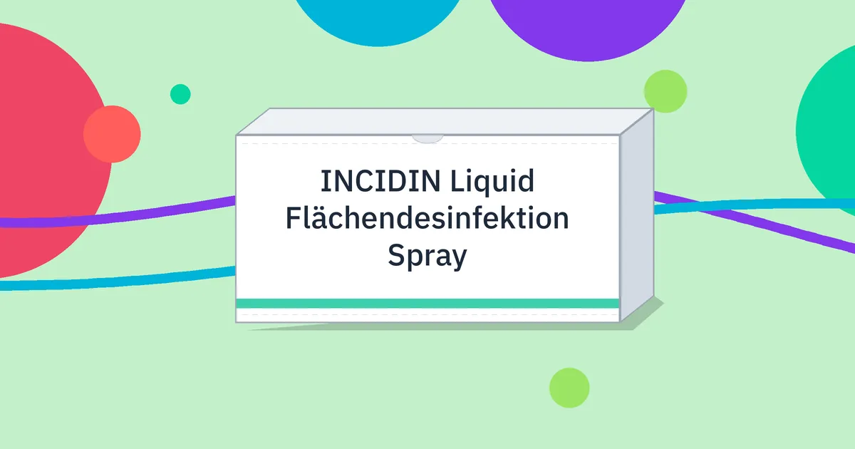 Symbolbild: Packung mit der Aufschrift INCIDIN Liquid Flächendesinfektion Spray (PZN 07503098) – Verfügbarkeit und Bezug in Apotheken in Frankfurt am Main