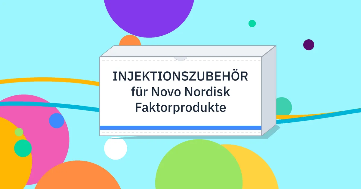 Symbolbild: Packung mit der Aufschrift INJEKTIONSZUBEHÖR für Novo Nordisk Faktorprodukte (PZN 01626285) – Verfügbarkeit und Bezug in Apotheken in Frankfurt am Main