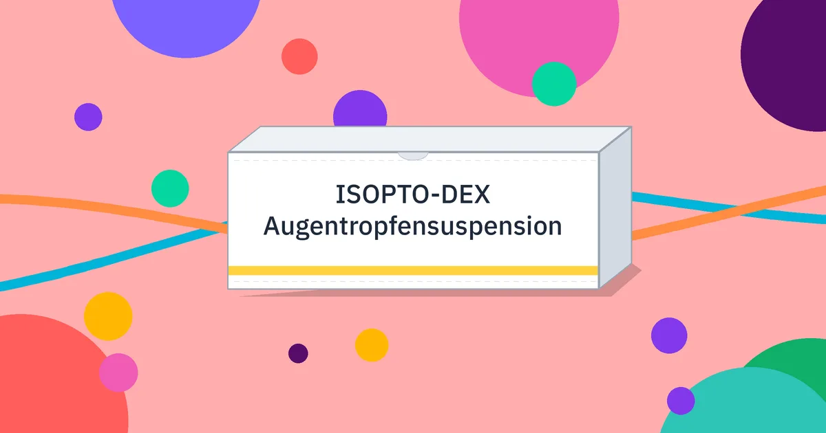 Symbolbild: Packung mit der Aufschrift ISOPTO-DEX Augentropfensuspension (PZN 00531105) – Verfügbarkeit und Bezug in Apotheken in Frankfurt am Main