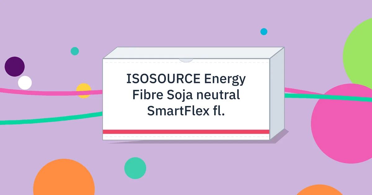 Symbolbild: Packung mit der Aufschrift ISOSOURCE Energy Fibre Soja neutral SmartFlex fl. (PZN 09254541) – Verfügbarkeit und Bezug in Apotheken in Frankfurt am Main