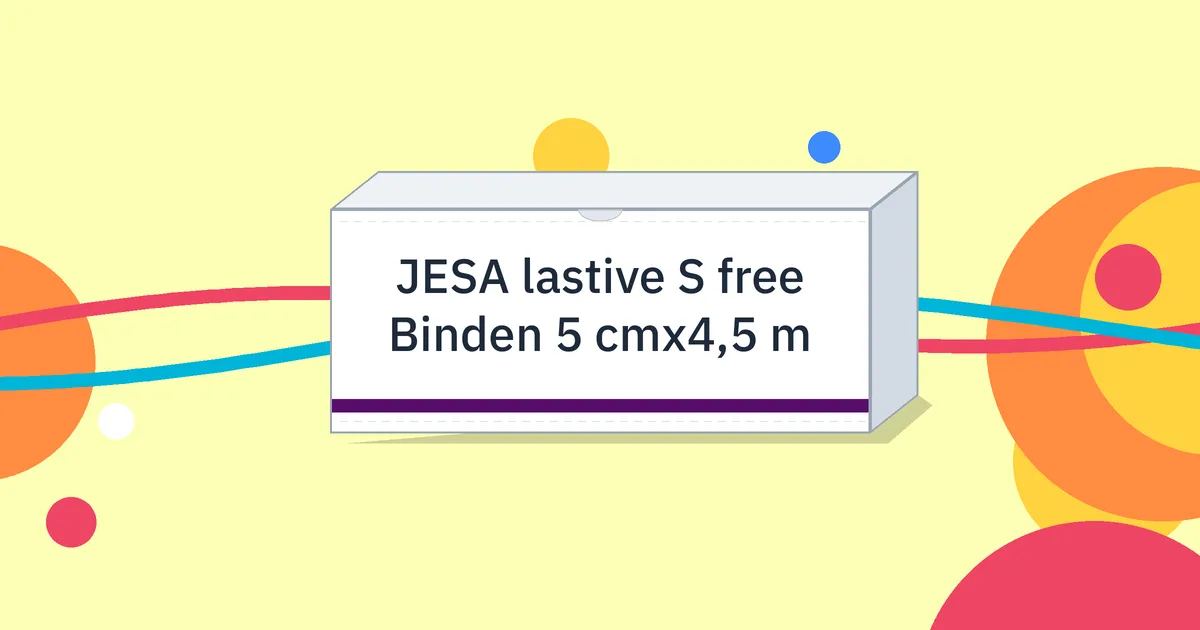 Symbolbild: Packung mit der Aufschrift JESA lastive S free Binden 5 cmx4,5 m (PZN 11230536) – Verfügbarkeit und Bezug in Apotheken in Frankfurt am Main
