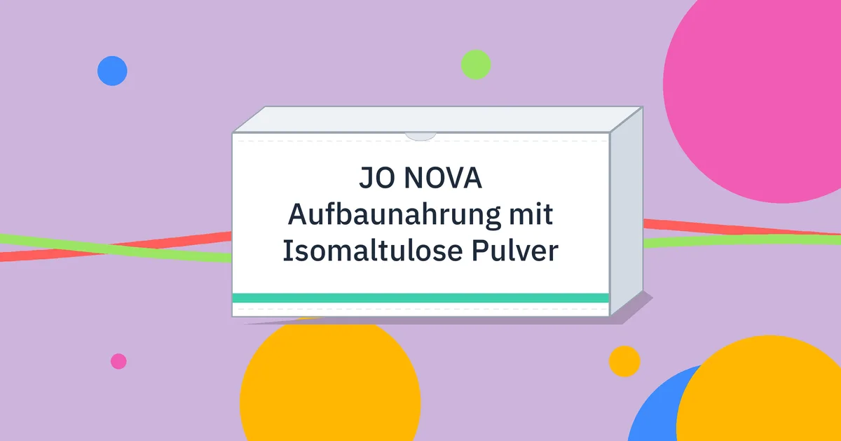 Symbolbild: Packung mit der Aufschrift JO NOVA Aufbaunahrung mit Isomaltulose Pulver (PZN 16233835) – Verfügbarkeit und Bezug in Apotheken in Frankfurt am Main