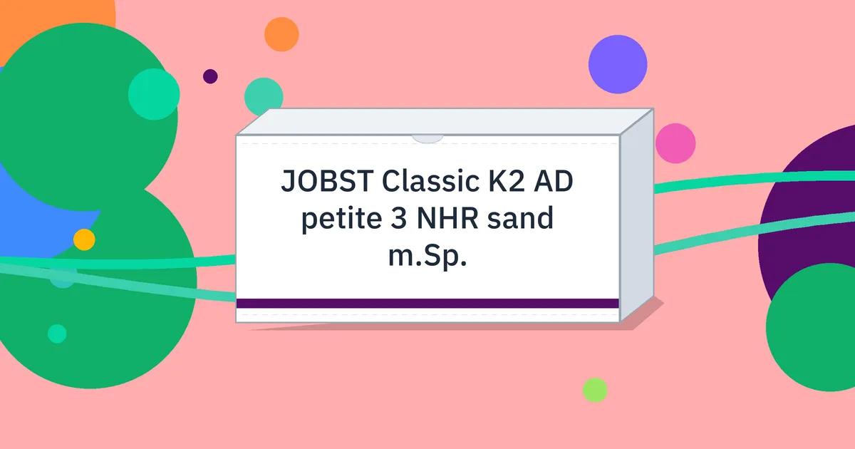 Symbolbild: Packung mit der Aufschrift JOBST Classic K2 AD petite 3 NHR sand m.Sp. (PZN 13061090) – Verfügbarkeit und Bezug in Apotheken in Frankfurt am Main
