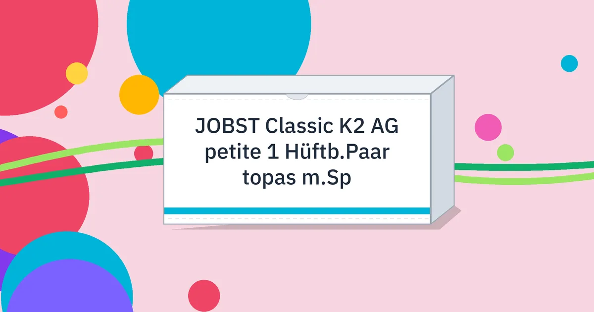 Symbolbild: Packung mit der Aufschrift JOBST Classic K2 AG petite 1 Hüftb.Paar topas m.Sp (PZN 13064970) – Verfügbarkeit und Bezug in Apotheken in Frankfurt am Main