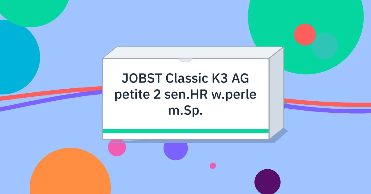 Symbolbild: Packung mit der Aufschrift JOBST Classic K3 AG petite 2 sen.HR w.perle m.Sp. (PZN 17956754) – Verfügbarkeit und Bezug in Apotheken in Frankfurt am Main