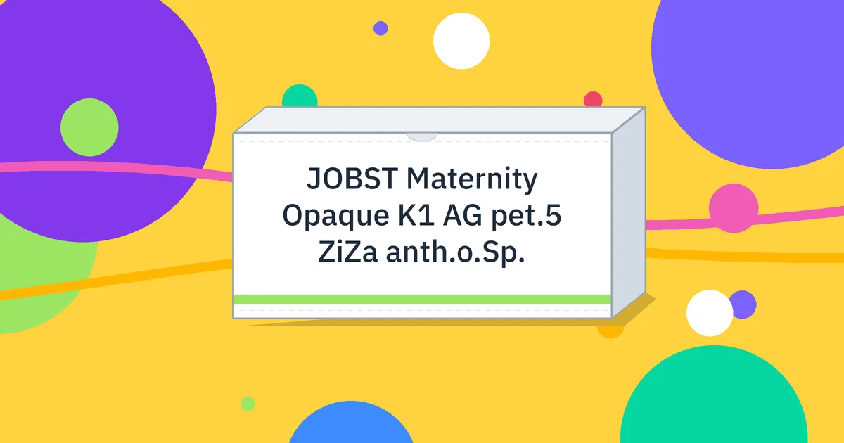 Symbolbild: Packung mit der Aufschrift JOBST Maternity Opaque K1 AG pet.5 ZiZa anth.o.Sp. (PZN 15854908) – Verfügbarkeit und Bezug in Apotheken in Frankfurt am Main