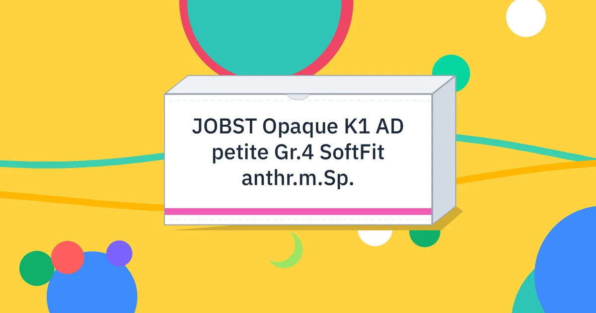 Symbolbild: Packung mit der Aufschrift JOBST Opaque K1 AD petite Gr.4 SoftFit anthr.m.Sp. (PZN 16263701) – Verfügbarkeit und Bezug in Apotheken in Frankfurt am Main