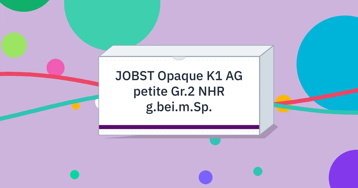 Symbolbild: Packung mit der Aufschrift JOBST Opaque K1 AG petite Gr.2 NHR g.bei.m.Sp. (PZN 16268822) – Verfügbarkeit und Bezug in Apotheken in Frankfurt am Main