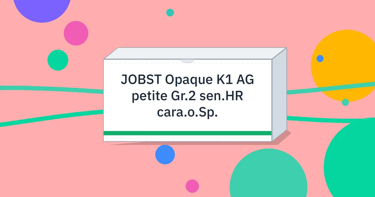 Symbolbild: Packung mit der Aufschrift JOBST Opaque K1 AG petite Gr.2 sen.HR cara.o.Sp. (PZN 13088864) – Verfügbarkeit und Bezug in Apotheken in Frankfurt am Main