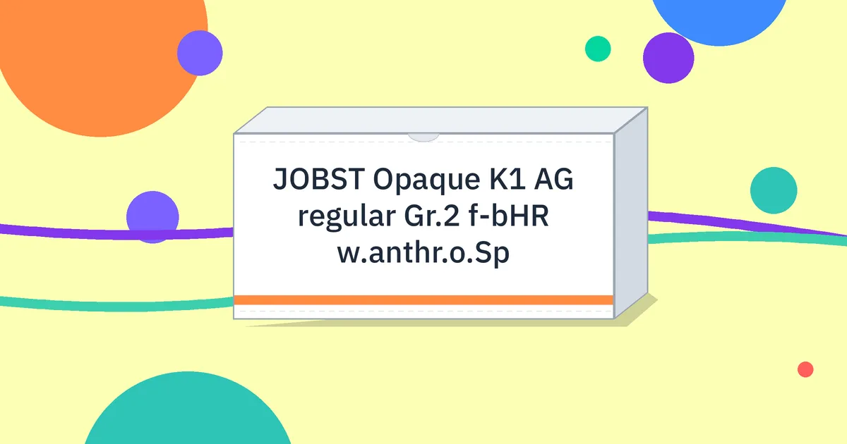 Symbolbild: Packung mit der Aufschrift JOBST Opaque K1 AG regular Gr.2 f-bHR w.anthr.o.Sp (PZN 16268124) – Verfügbarkeit und Bezug in Apotheken in Frankfurt am Main