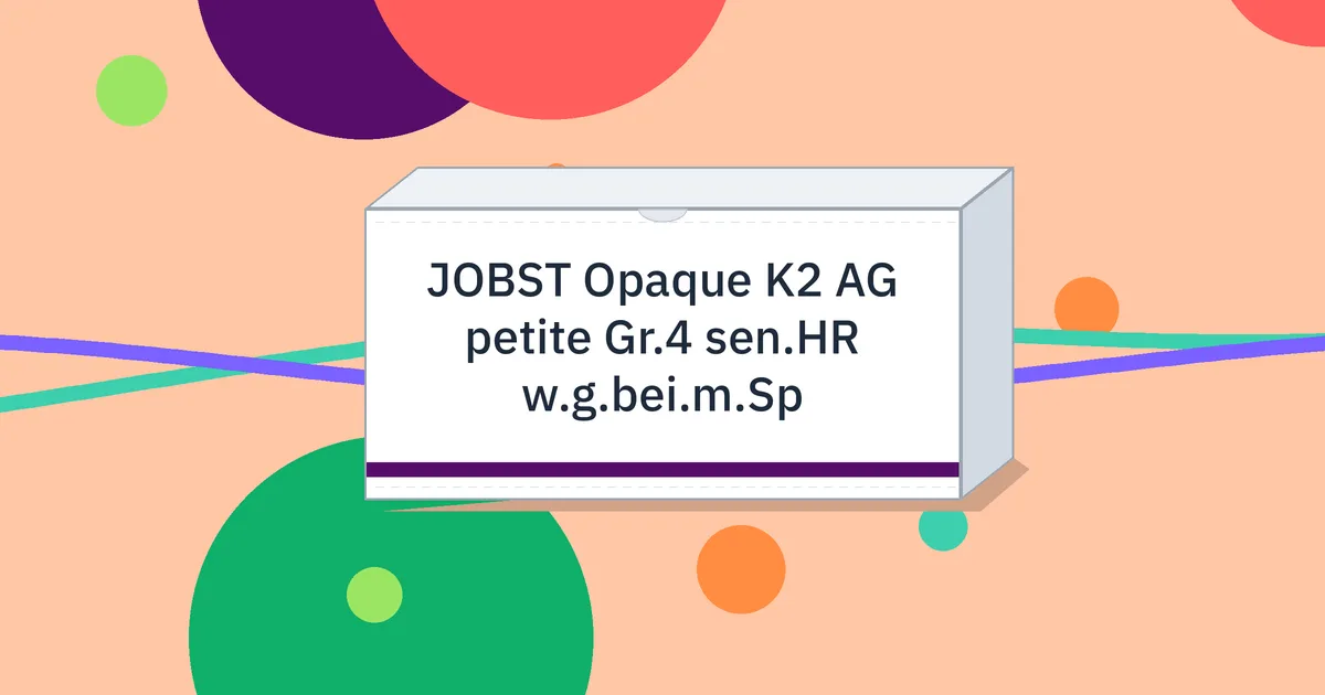 Symbolbild: Packung mit der Aufschrift JOBST Opaque K2 AG petite Gr.4 sen.HR w.g.bei.m.Sp (PZN 16284301) – Verfügbarkeit und Bezug in Apotheken in Frankfurt am Main