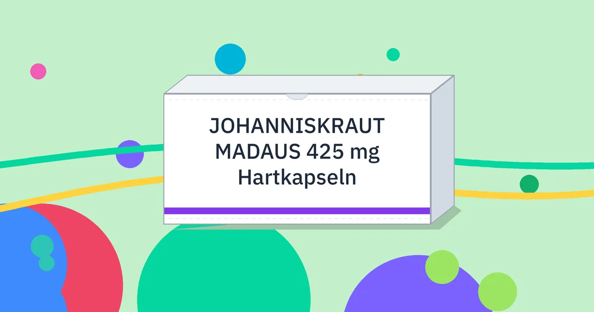 Symbolbild: Packung mit der Aufschrift JOHANNISKRAUT MADAUS 425 mg Hartkapseln (PZN 15580262) – Verfügbarkeit und Bezug in Apotheken in Frankfurt am Main