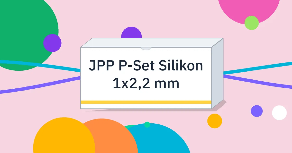 Symbolbild: Packung mit der Aufschrift JPP P-Set Silikon 1x2,2 mm (PZN 17588457) – Verfügbarkeit und Bezug in Apotheken in Frankfurt am Main