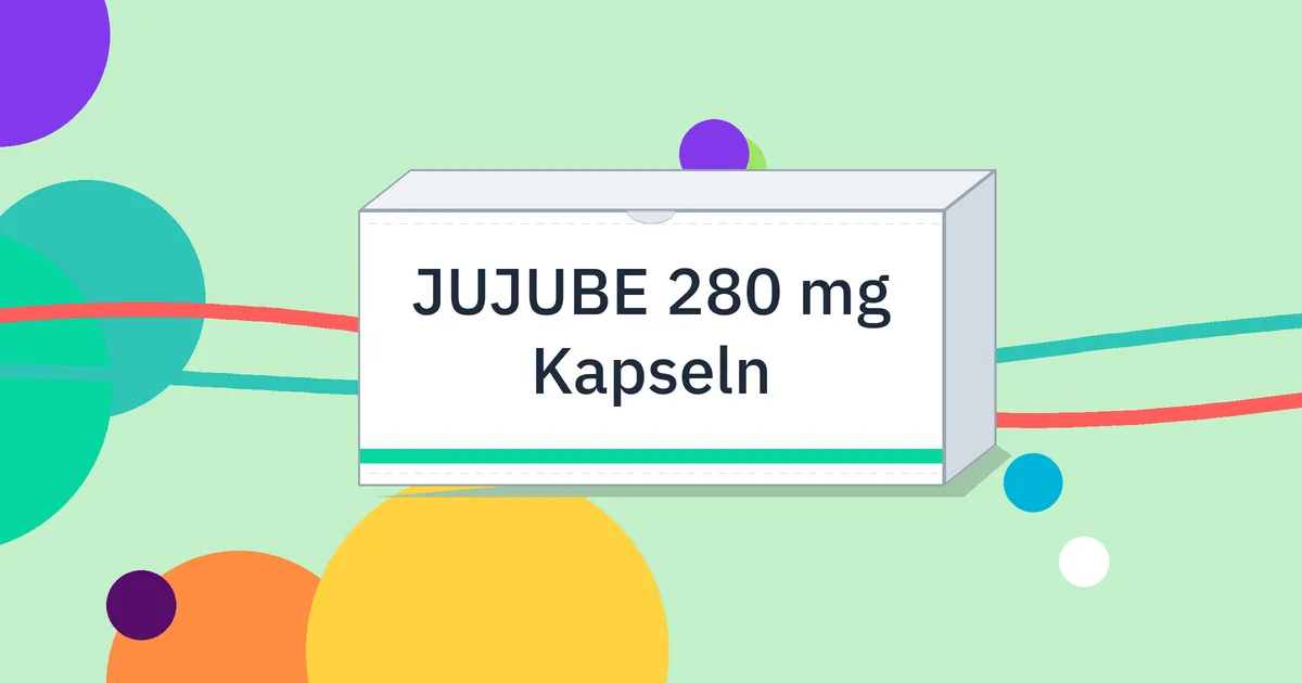 Symbolbild: Packung mit der Aufschrift JUJUBE 280 mg Kapseln (PZN 17192334) – Verfügbarkeit und Bezug in Apotheken in Frankfurt am Main