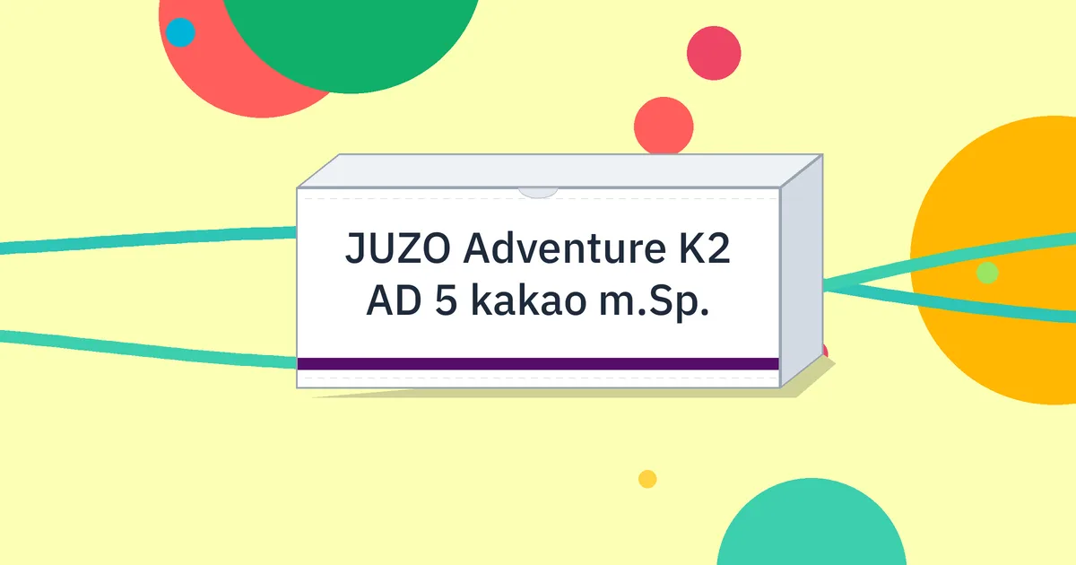 Symbolbild: Packung mit der Aufschrift JUZO Adventure K2 AD 5 kakao m.Sp. (PZN 14973077) – Verfügbarkeit und Bezug in Apotheken in Frankfurt am Main