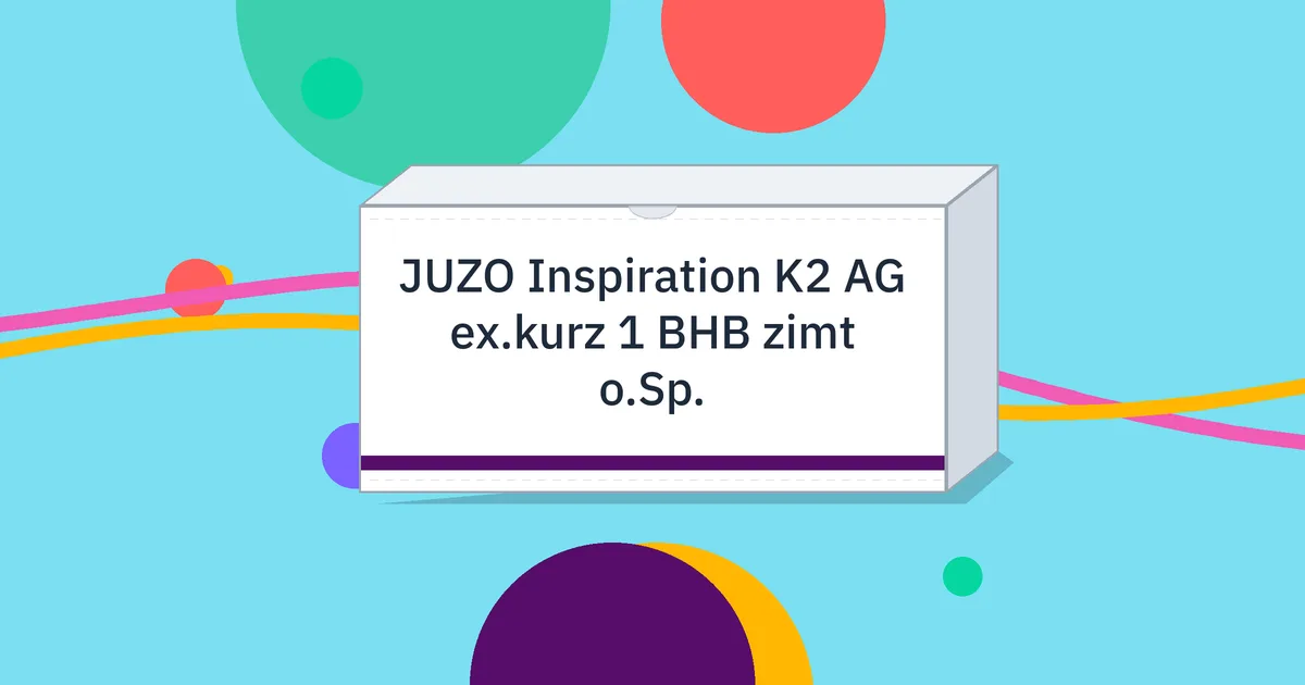 Symbolbild: Packung mit der Aufschrift JUZO Inspiration K2 AG ex.kurz 1 BHB zimt o.Sp. (PZN 14835990) – Verfügbarkeit und Bezug in Apotheken in Frankfurt am Main