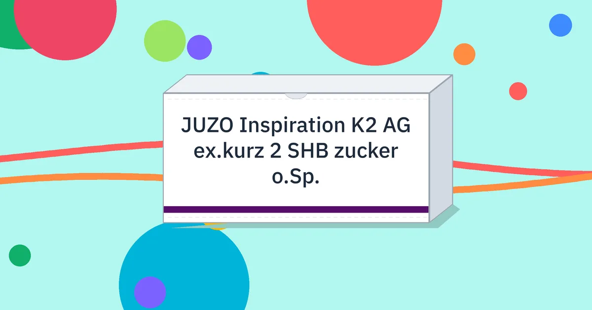 Symbolbild: Packung mit der Aufschrift JUZO Inspiration K2 AG ex.kurz 2 SHB zucker o.Sp. (PZN 14962688) – Verfügbarkeit und Bezug in Apotheken in Frankfurt am Main