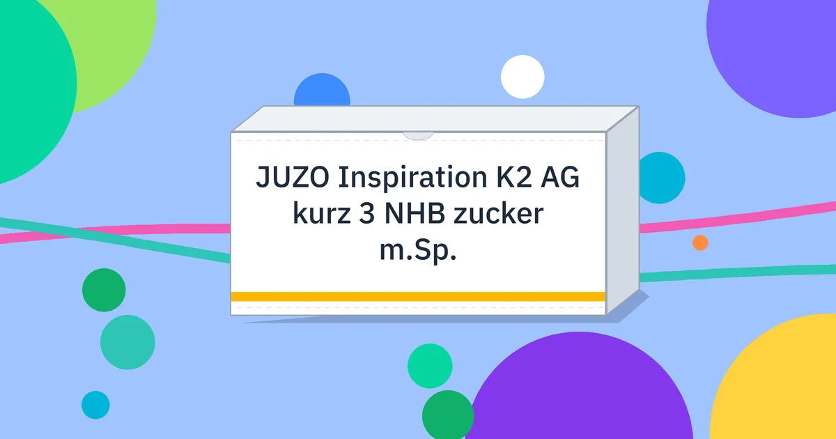Symbolbild: Packung mit der Aufschrift JUZO Inspiration K2 AG kurz 3 NHB zucker m.Sp. (PZN 14948843) – Verfügbarkeit und Bezug in Apotheken in Frankfurt am Main