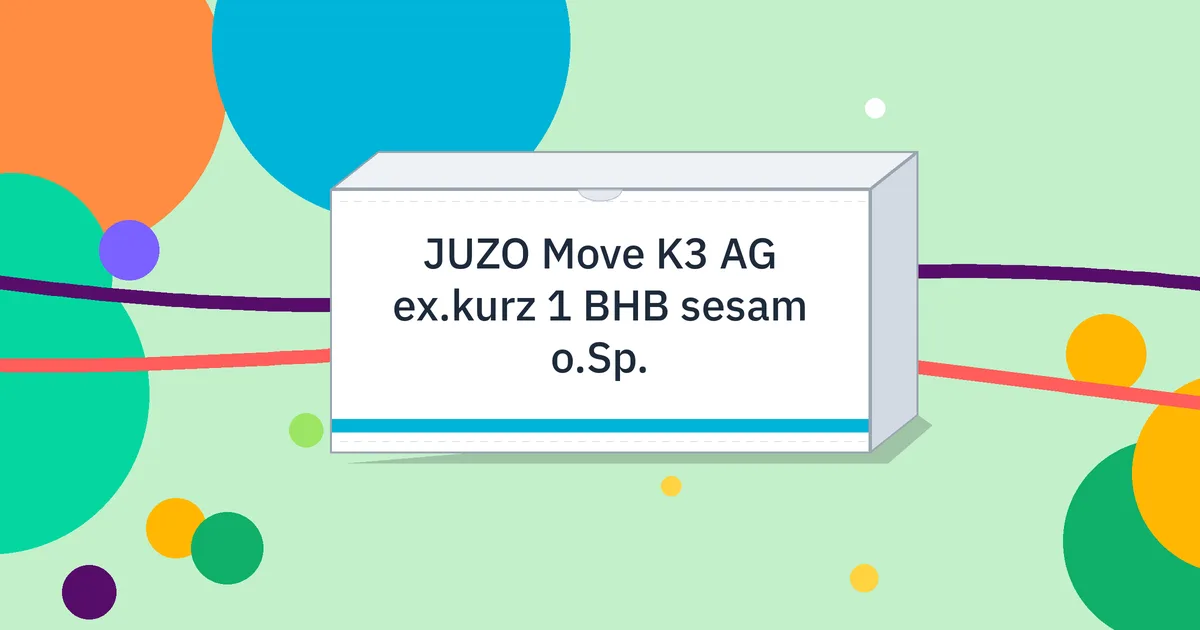 Symbolbild: Packung mit der Aufschrift JUZO Move K3 AG ex.kurz 1 BHB sesam o.Sp. (PZN 18585596) – Verfügbarkeit und Bezug in Apotheken in Frankfurt am Main