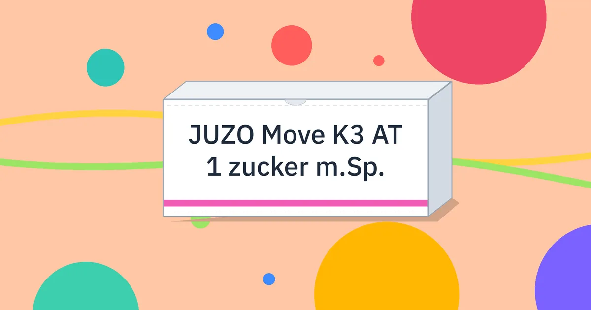 Symbolbild: Packung mit der Aufschrift JUZO Move K3 AT 1 zucker m.Sp. (PZN 20676691) – Verfügbarkeit und Bezug in Apotheken in Frankfurt am Main