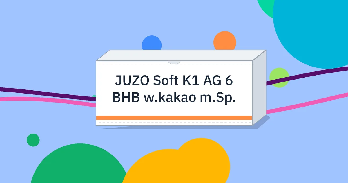 Symbolbild: Packung mit der Aufschrift JUZO Soft K1 AG 6 BHB w.kakao m.Sp. (PZN 14837138) – Verfügbarkeit und Bezug in Apotheken in Frankfurt am Main