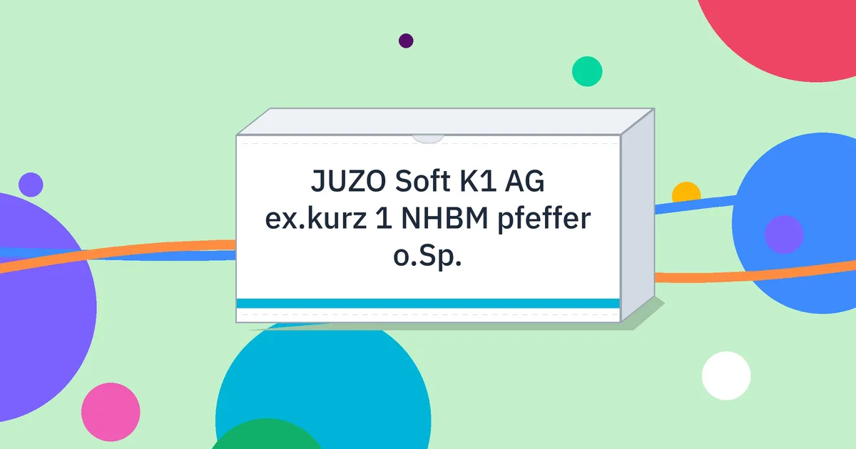 Symbolbild: Packung mit der Aufschrift JUZO Soft K1 AG ex.kurz 1 NHBM pfeffer o.Sp. (PZN 15000419) – Verfügbarkeit und Bezug in Apotheken in Frankfurt am Main