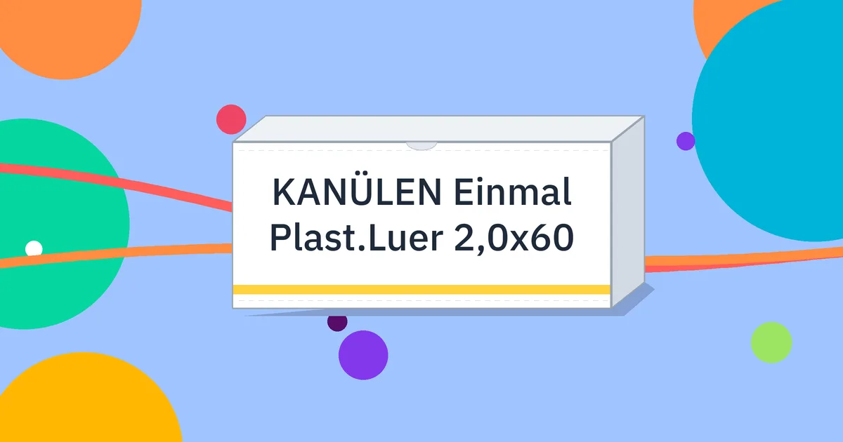 Symbolbild: Packung mit der Aufschrift KANÜLEN Einmal Plast.Luer 2,0x60 (PZN 02440772) – Verfügbarkeit und Bezug in Apotheken in Frankfurt am Main