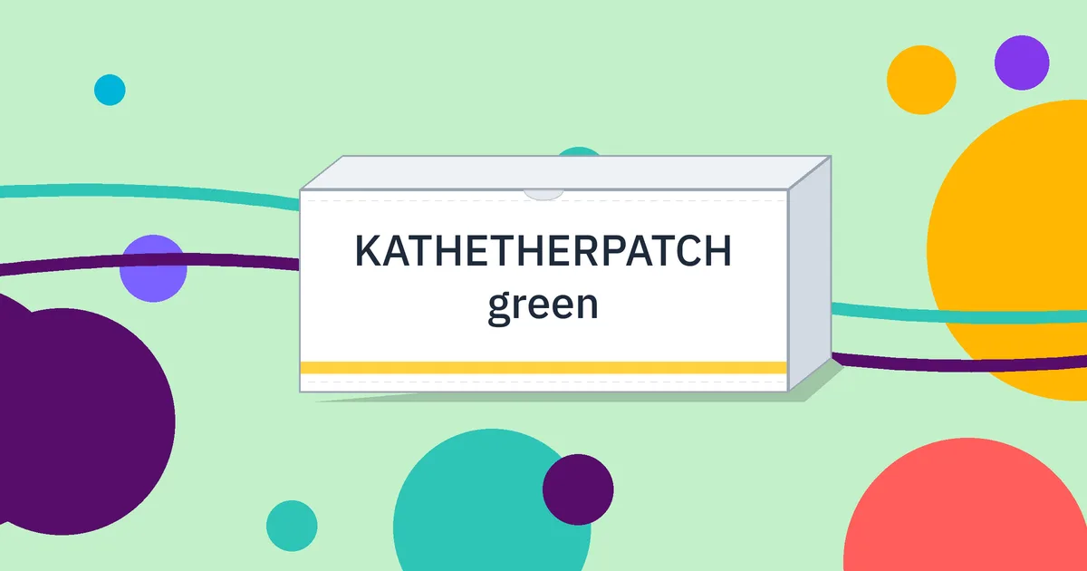 Symbolbild: Packung mit der Aufschrift KATHETHERPATCH green (PZN 19866972) – Verfügbarkeit und Bezug in Apotheken in Frankfurt am Main