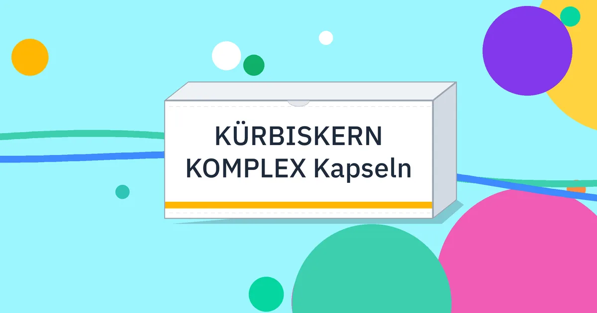 Symbolbild: Packung mit der Aufschrift KÜRBISKERN KOMPLEX Kapseln (PZN 08896510) – Verfügbarkeit und Bezug in Apotheken in Frankfurt am Main
