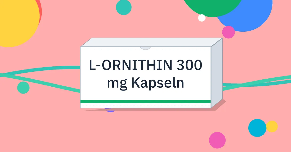 Symbolbild: Packung mit der Aufschrift L-ORNITHIN 300 mg Kapseln (PZN 19642043) – Verfügbarkeit und Bezug in Apotheken in Frankfurt am Main