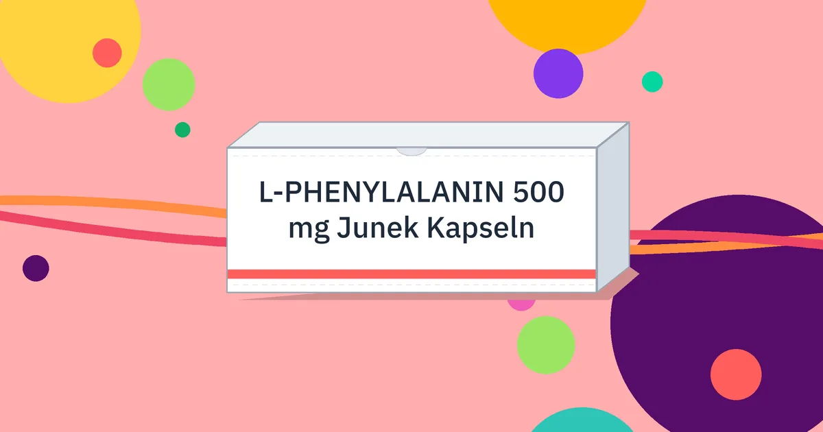 Symbolbild: Packung mit der Aufschrift L-PHENYLALANIN 500 mg Junek Kapseln (PZN 00135160) – Verfügbarkeit und Bezug in Apotheken in Frankfurt am Main