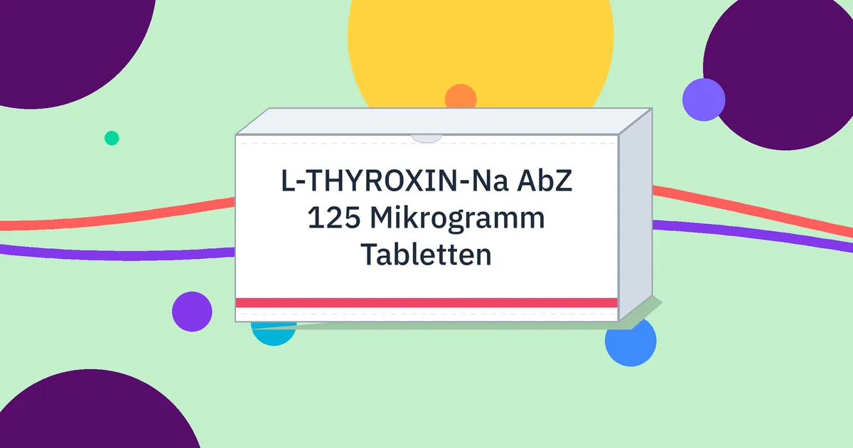 Symbolbild: Packung mit der Aufschrift L-THYROXIN-Na AbZ 125 Mikrogramm Tabletten (PZN 09082413) – Verfügbarkeit und Bezug in Apotheken in Frankfurt am Main