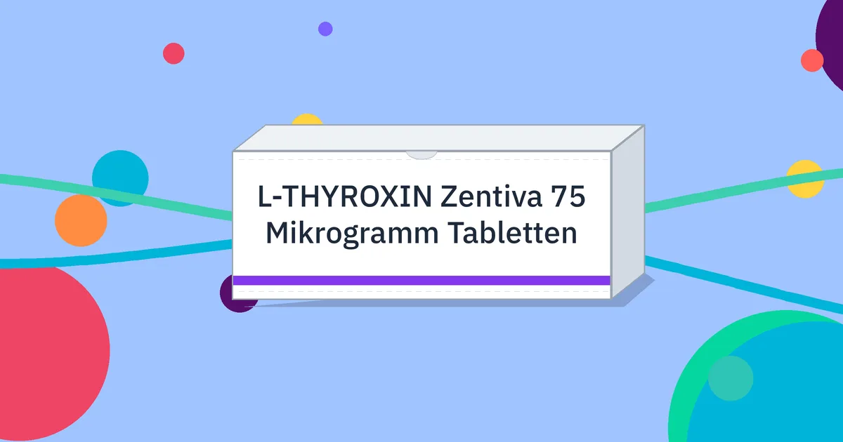 Symbolbild: Packung mit der Aufschrift L-THYROXIN Zentiva 75 Mikrogramm Tabletten (PZN 16778345) – Verfügbarkeit und Bezug in Apotheken in Frankfurt am Main