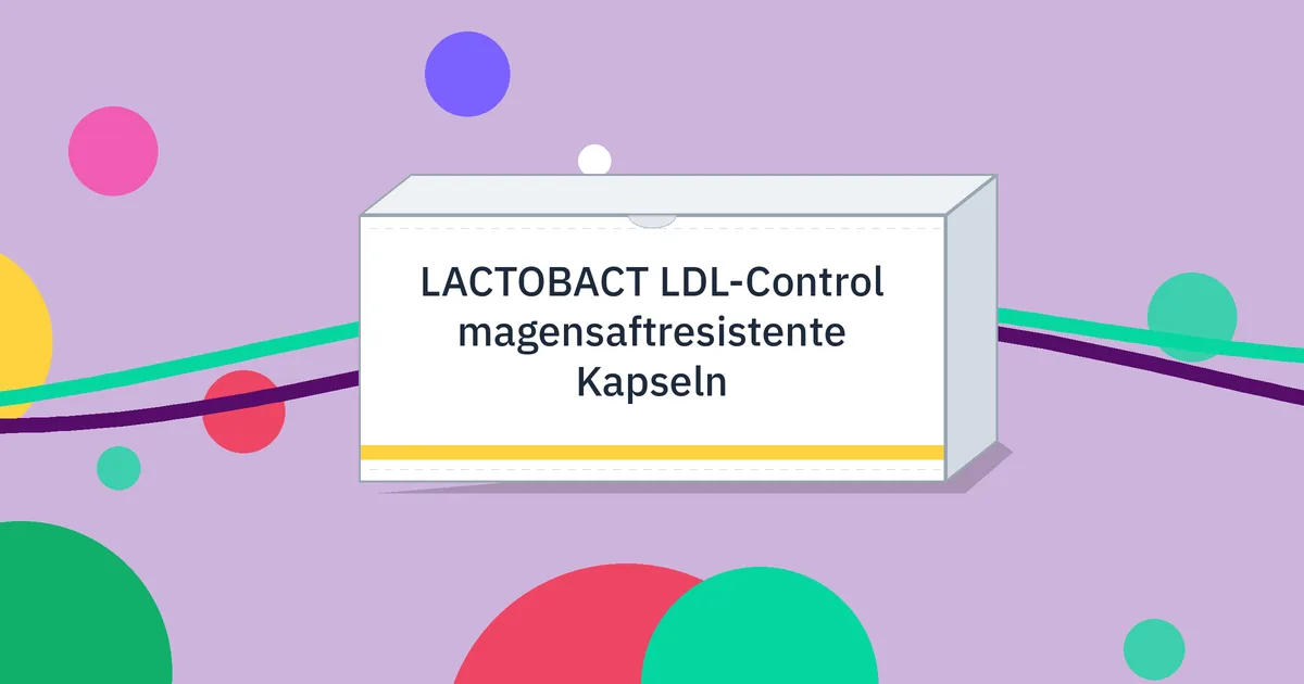 Symbolbild: Packung mit der Aufschrift LACTOBACT LDL-Control magensaftresistente Kapseln (PZN 13501991) – Verfügbarkeit und Bezug in Apotheken in Frankfurt am Main