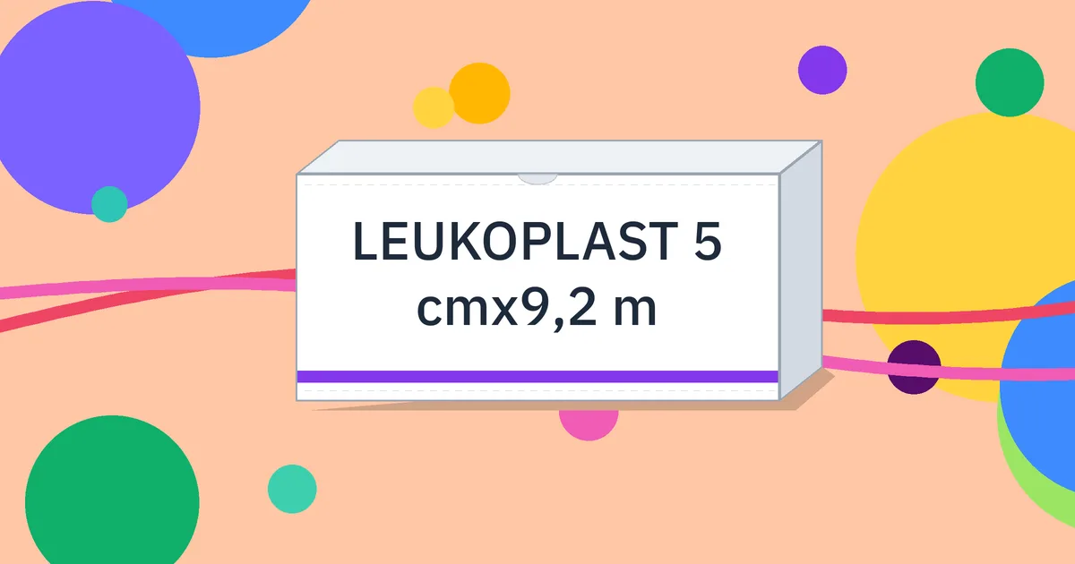Symbolbild: Packung mit der Aufschrift LEUKOPLAST 5 cmx9,2 m (PZN 04593528) – Verfügbarkeit und Bezug in Apotheken in Frankfurt am Main