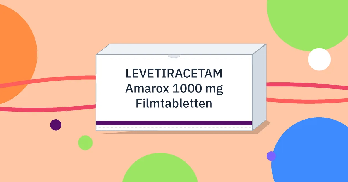 Symbolbild: Packung mit der Aufschrift LEVETIRACETAM Amarox 1000 mg Filmtabletten (PZN 17852575) – Verfügbarkeit und Bezug in Apotheken in Frankfurt am Main
